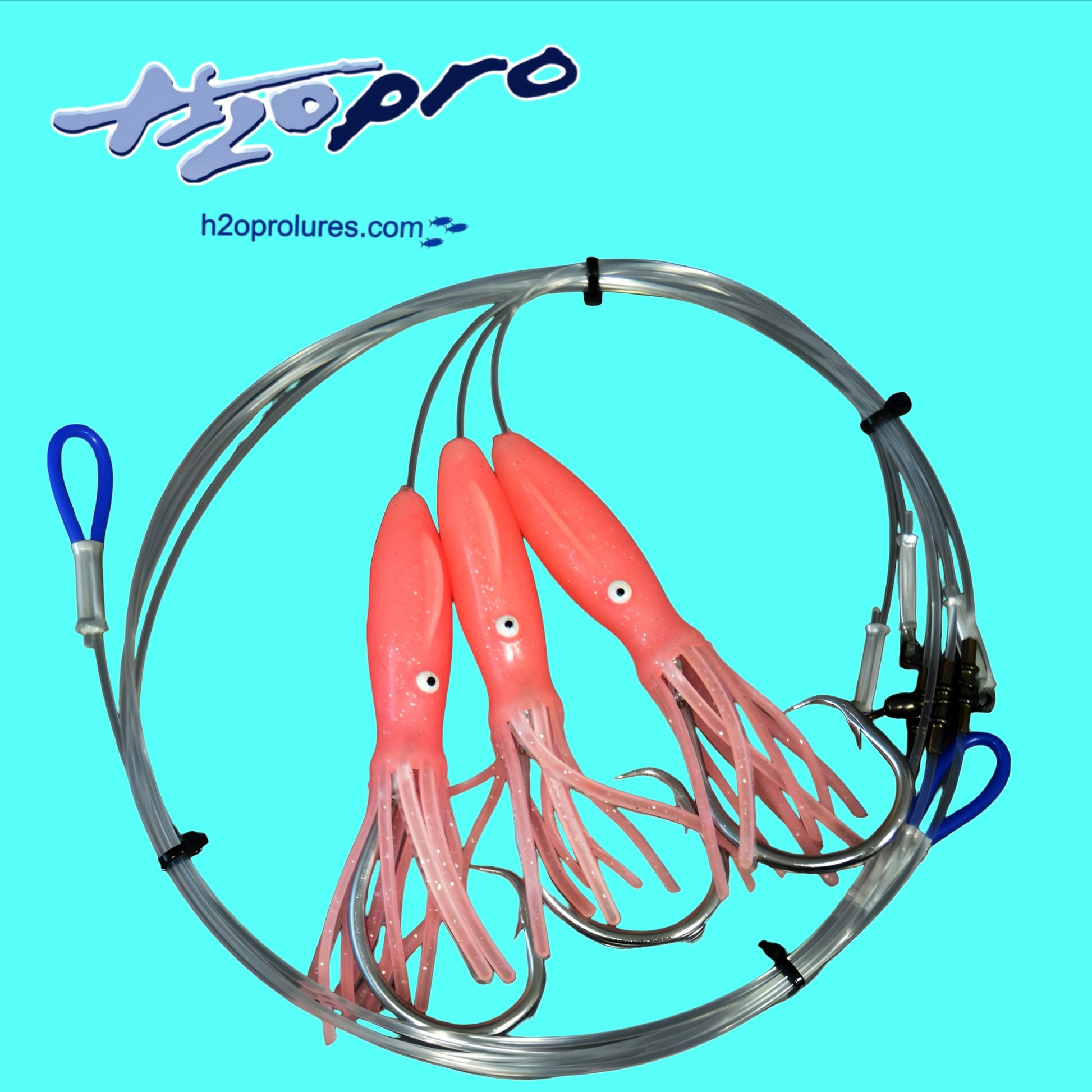 Electric Reel Deep Drop Rigs with 4" Lumo Squid and Shark Clip – H2Opro ...